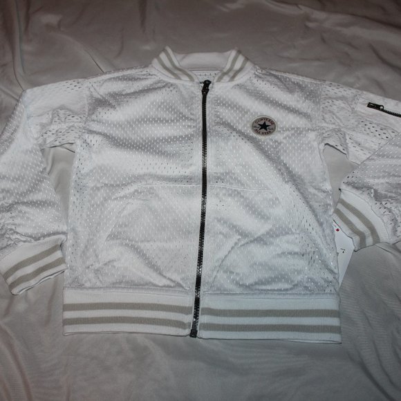 Converse | Jackets & Coats | Converse Girls Mesh Bomber Jacket Zip ...